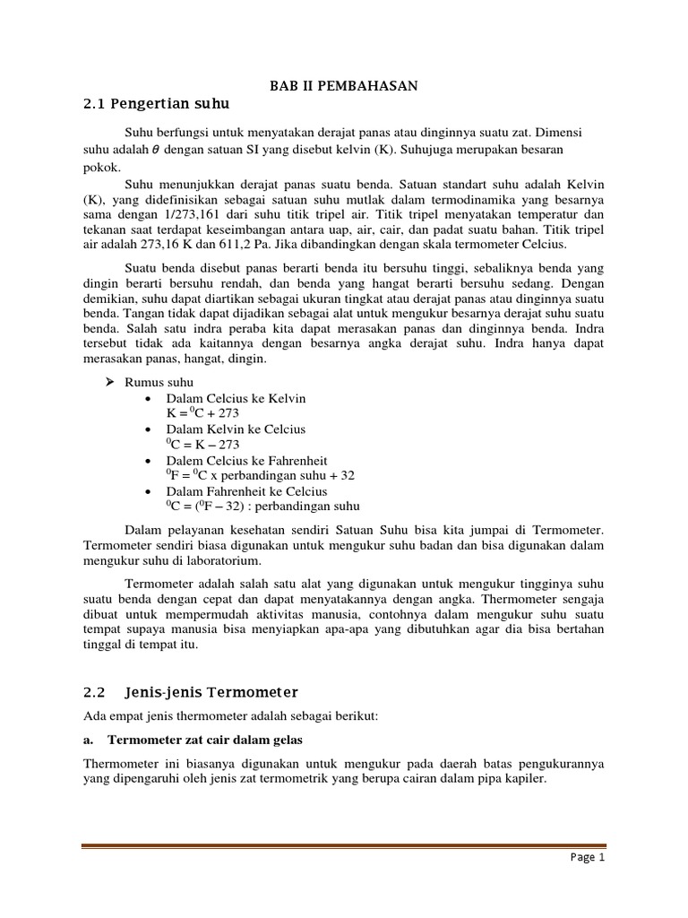 Besaran Dan Satuan Suhu | PDF