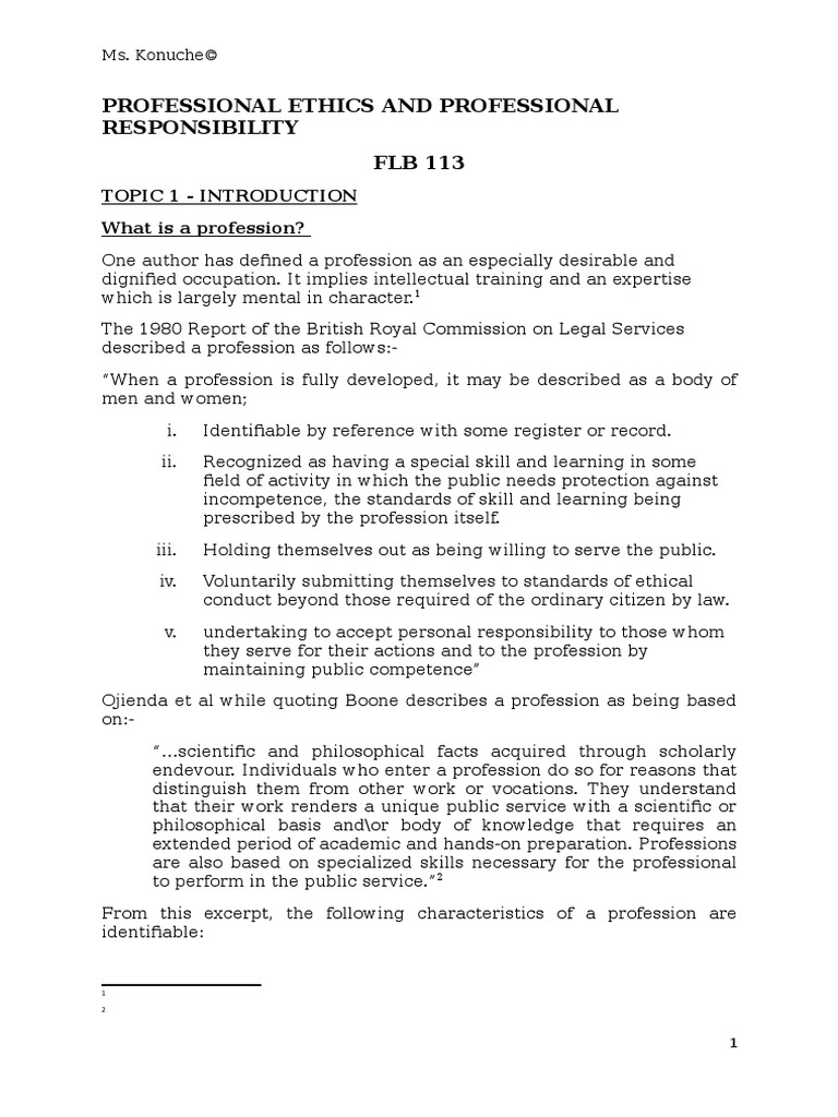 Professional Ethics Notes | PDF