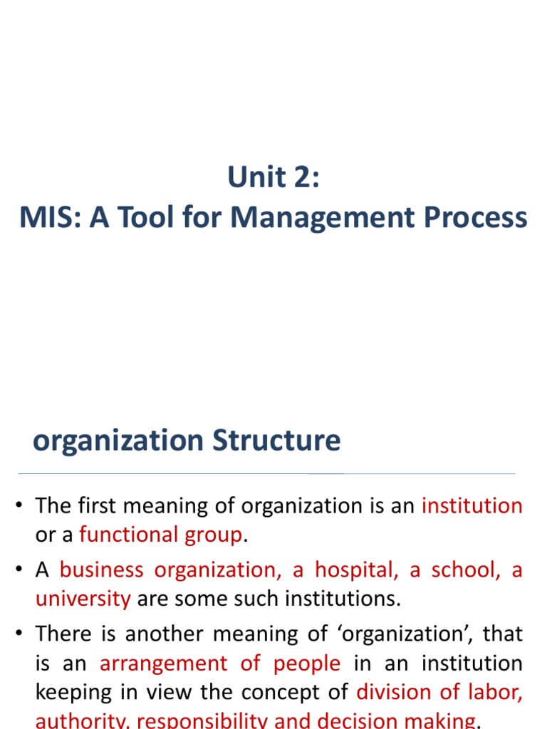MIS: A Tool For Management Process | PDF