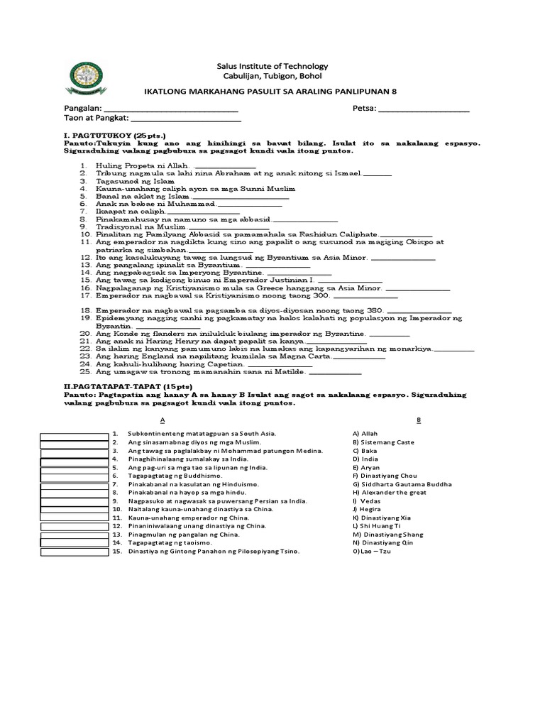 3rd Grading Periodical 8 | PDF