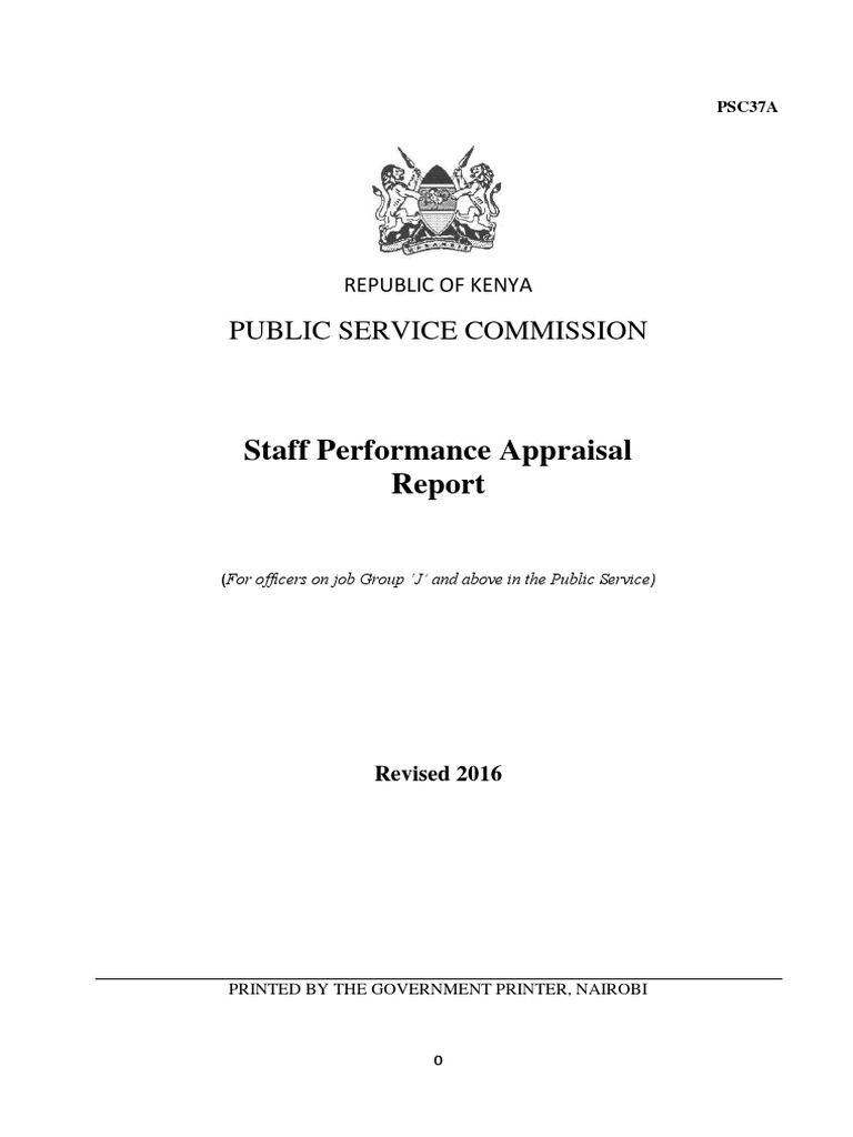 Kenya Public Service Appraisal | PDF | Business | Finance & Money ...