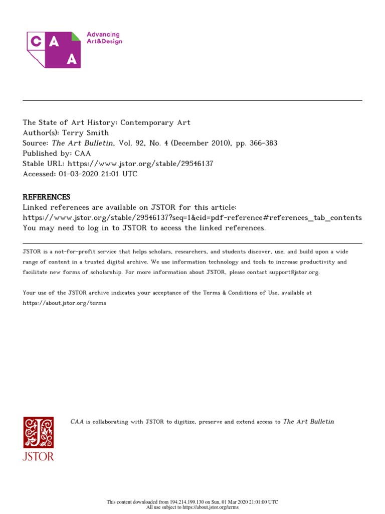 Terry Smith - Contemporary Art | PDF