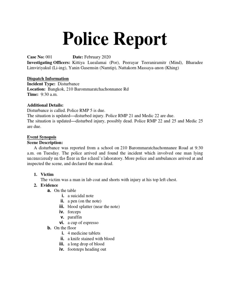 Police Report | PDF