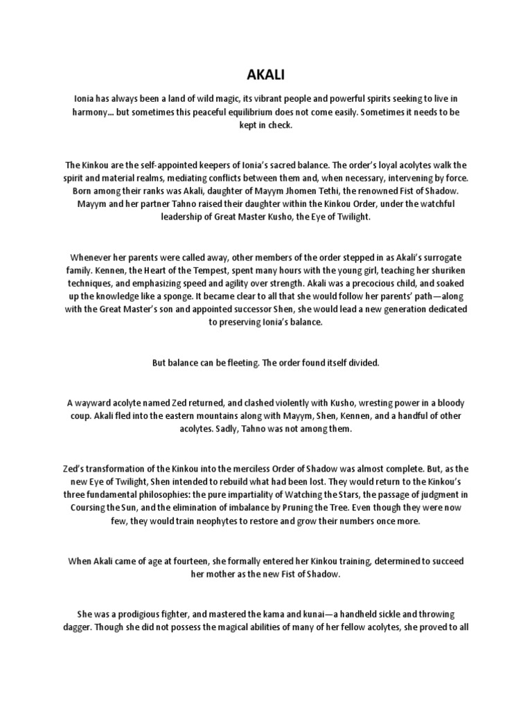 Story of Akali | PDF