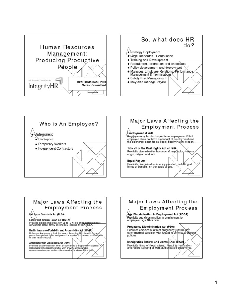 Human Resources Management Handout | PDF | Employee Benefits ...