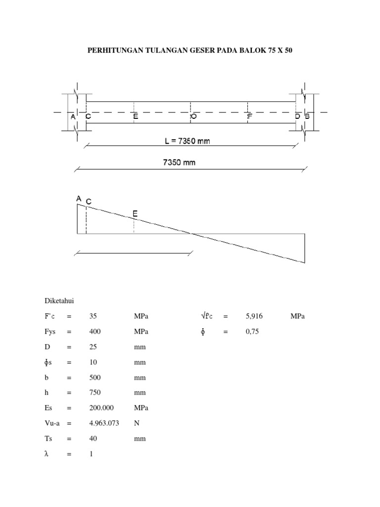 Perhitungan Tulangan Geser Pada Balok | PDF