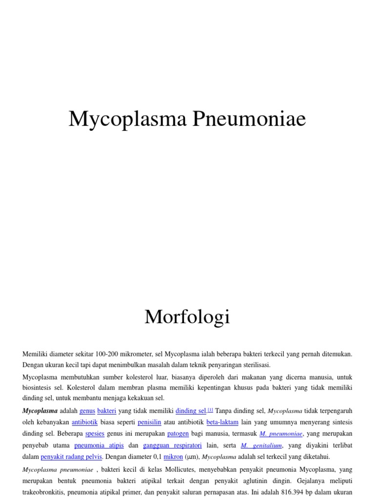 Mycoplasma Pneumoniae | PDF