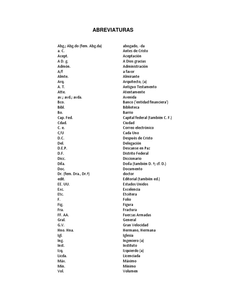ABREVIATURAS | PDF