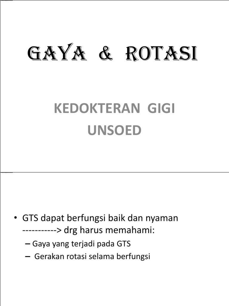 Gaya dan Rotasi Gigi Tiruan | PDF