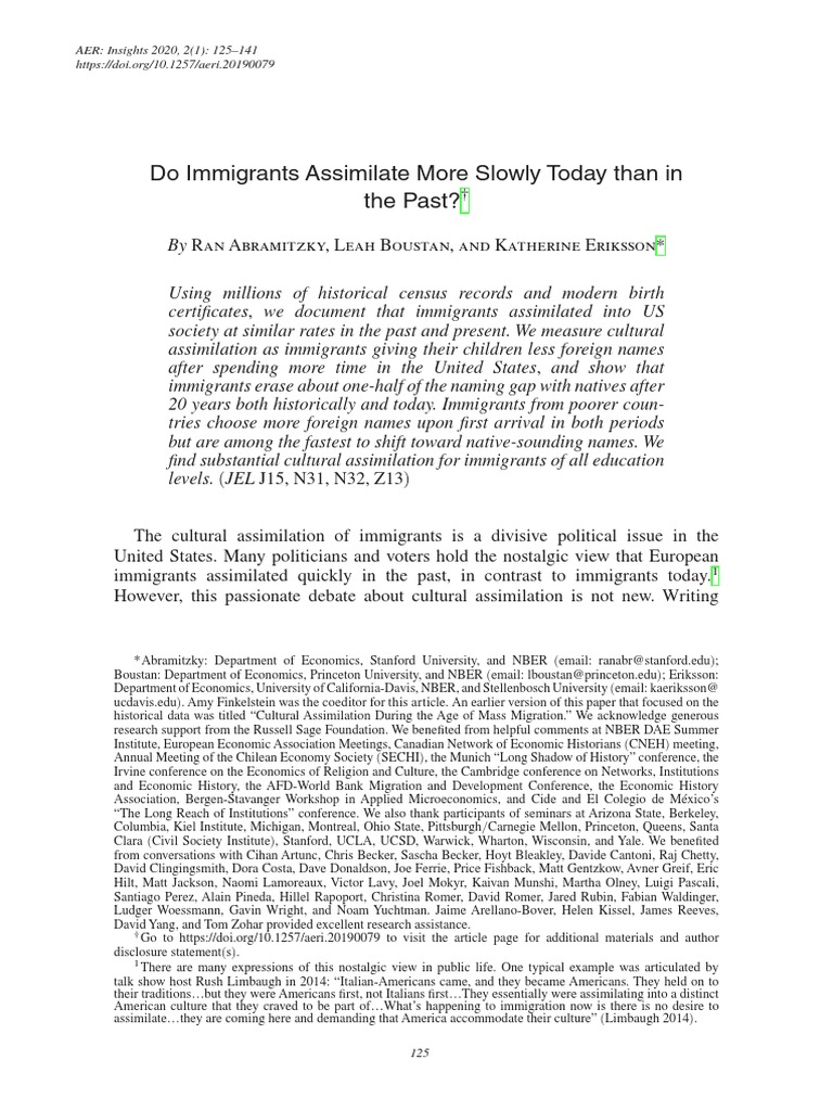 Immigrant Assimilation Study | PDF | Politics | Social Science