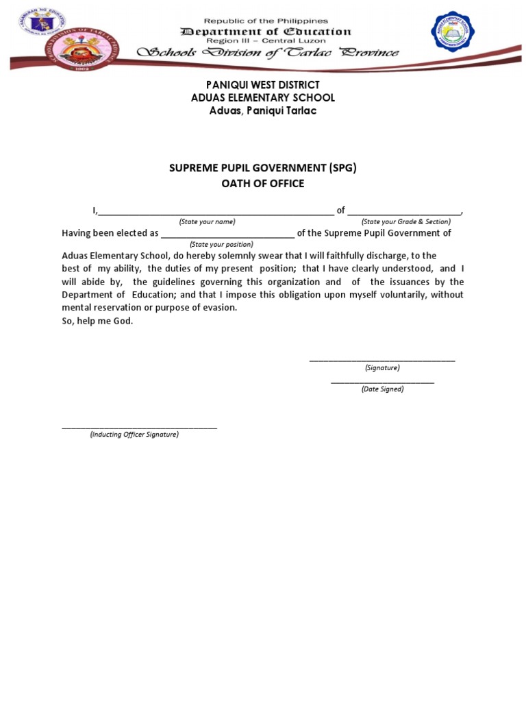 SPG Oath of Office | PDF