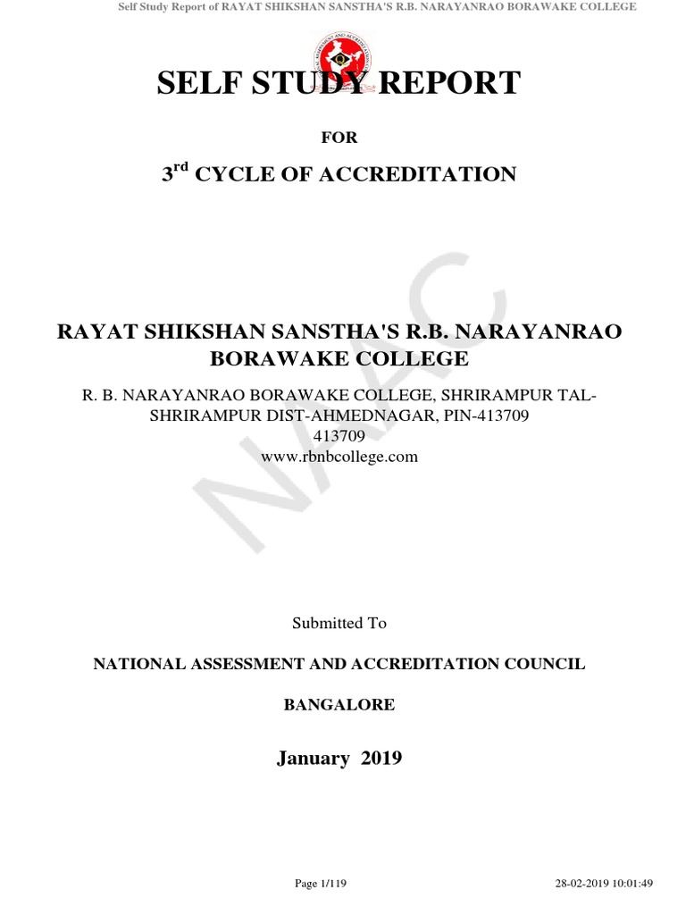 R.B. Narayanrao Borawake College Accreditation Report | PDF