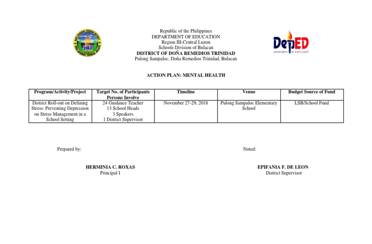 Mental Health Action Plan | PDF