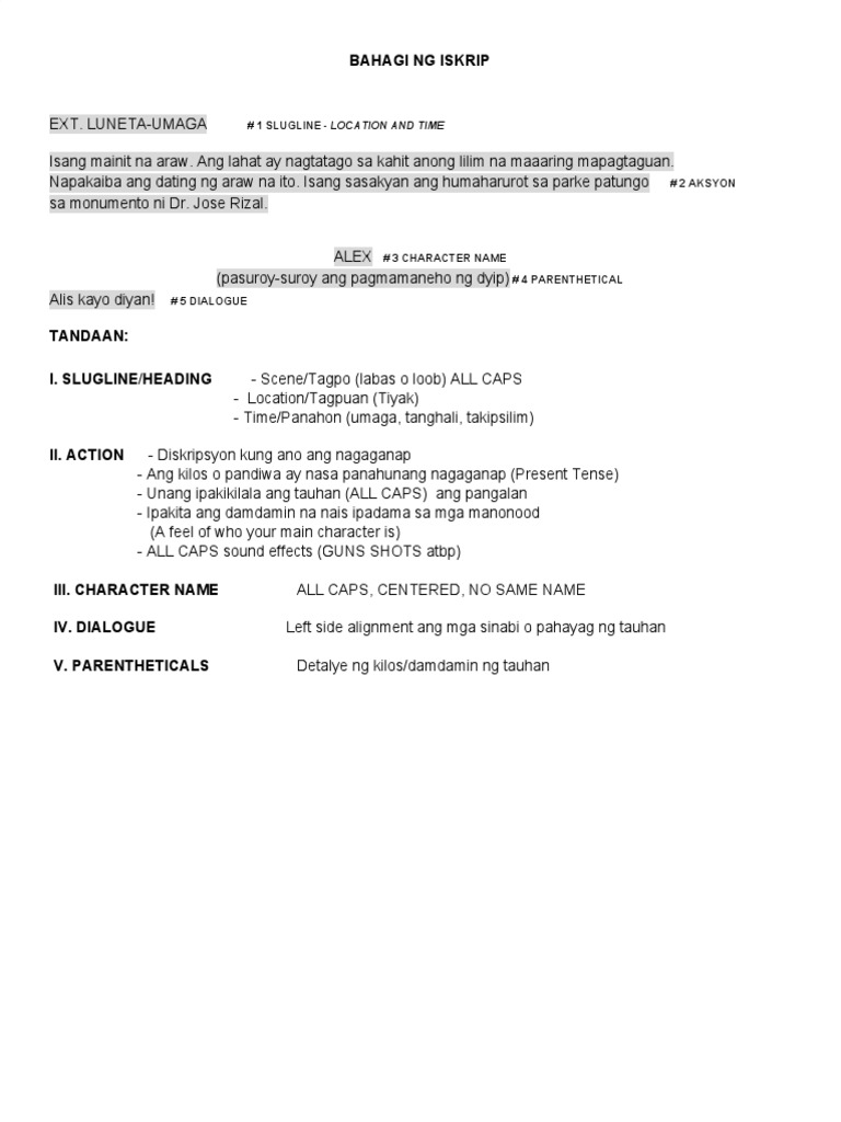 Bahagi NG Iskrip | PDF