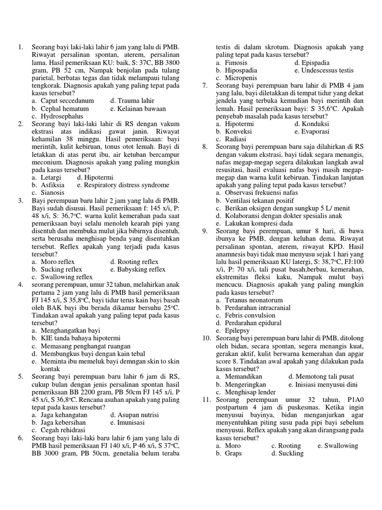 Diagnosis dan Tindakan Bayi Baru Lahir | PDF