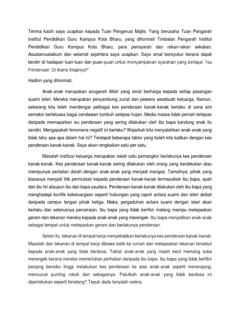 Syarahan Penderaan | PDF