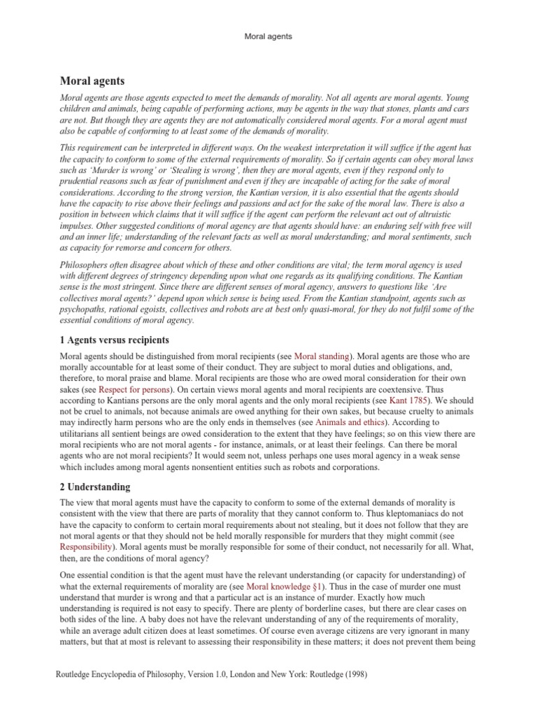 Moral Agent PDF | PDF | Career & Growth | Science & Mathematics