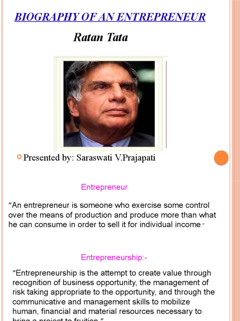 Entrepreneur RATAN TATA | PDF | Entrepreneurship | Economies