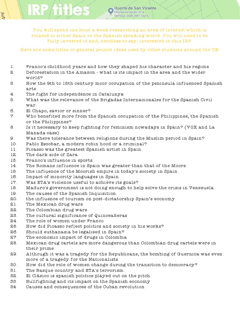 IRP Titles From The Past | PDF