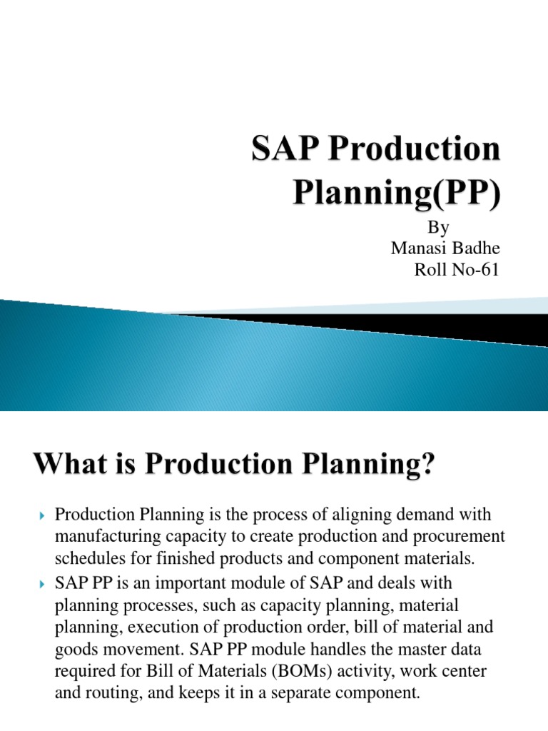 SAP Production Planning (PP) | PDF