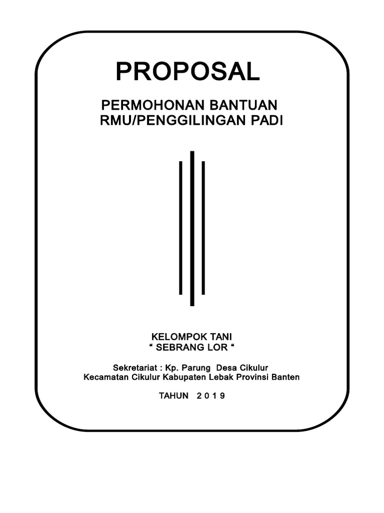 Proposal RMU SEBRANG LOR 2020 | PDF