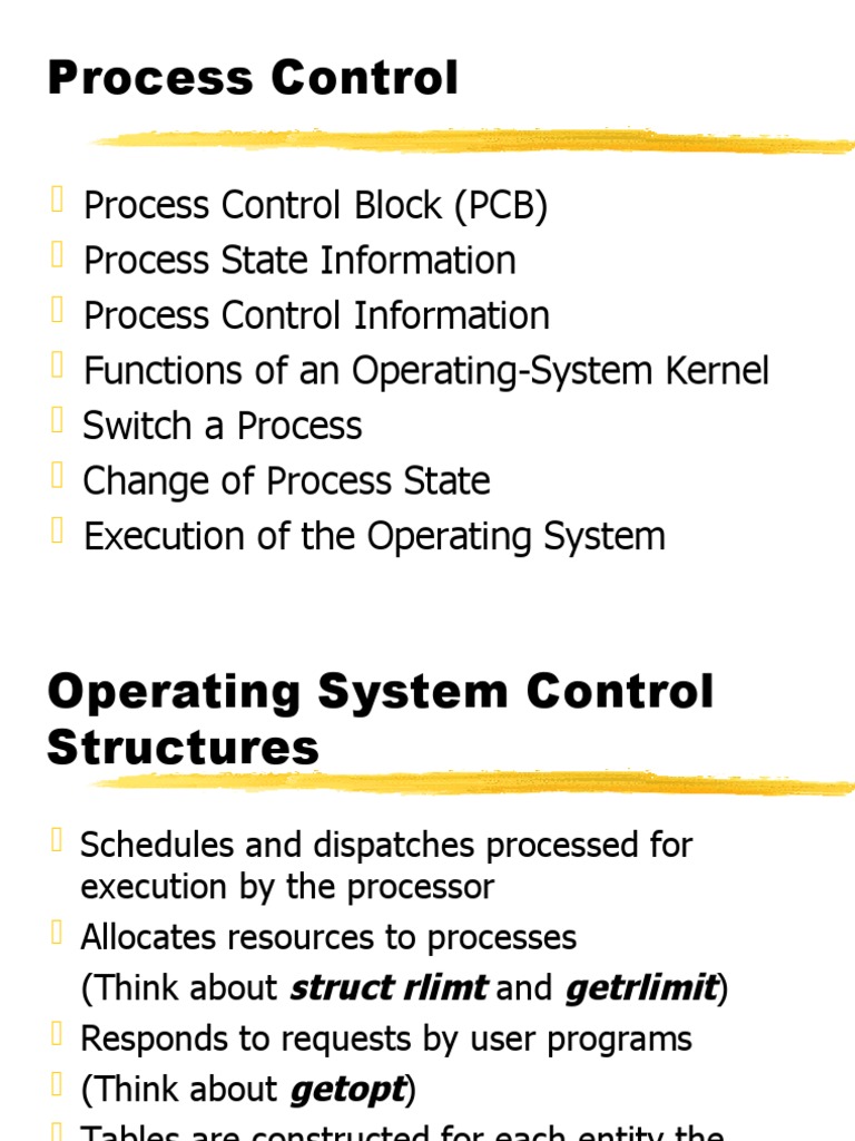 L03 2 ProcessControl | PDF | Process (Computing) | Operating System