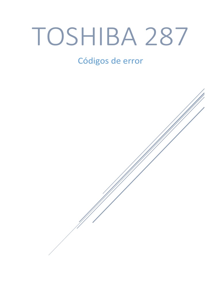 Codigos de Error Toshiba 287 | PDF