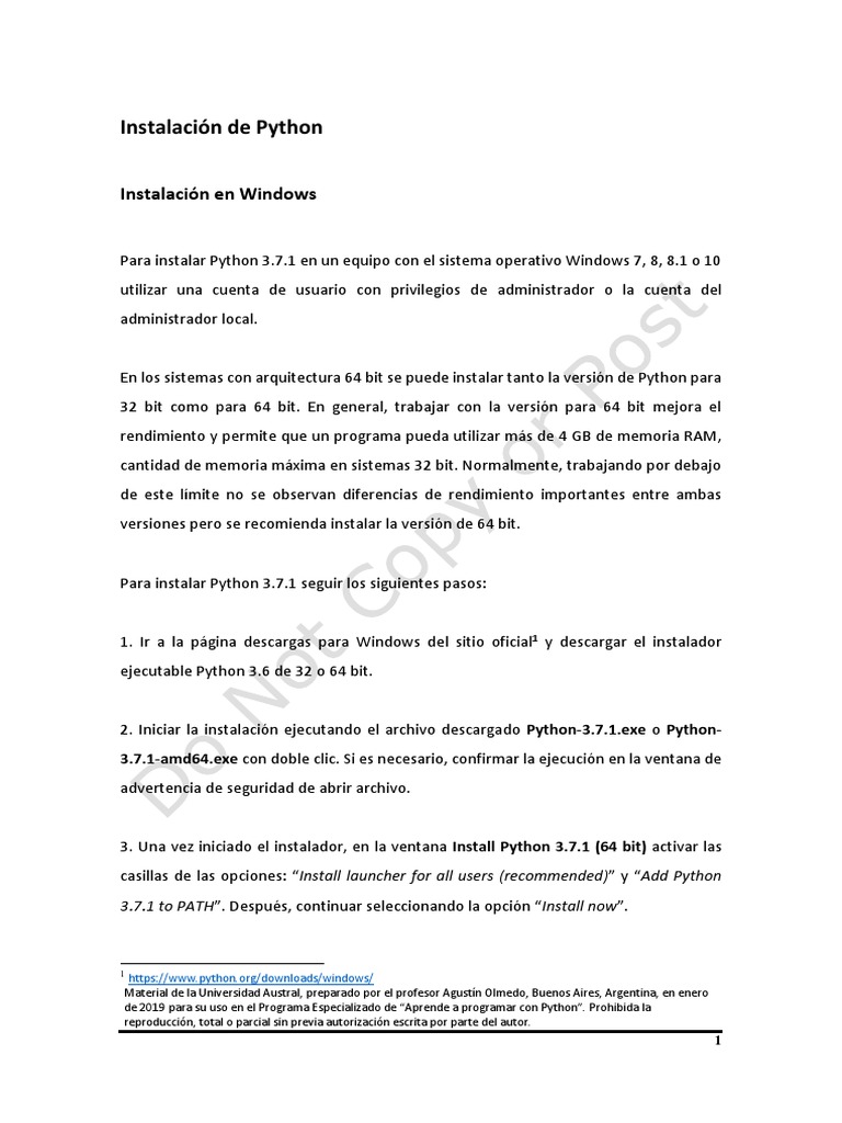 1 Instalacion de Python | PDF | Mac OS | Python (lenguaje de programación)
