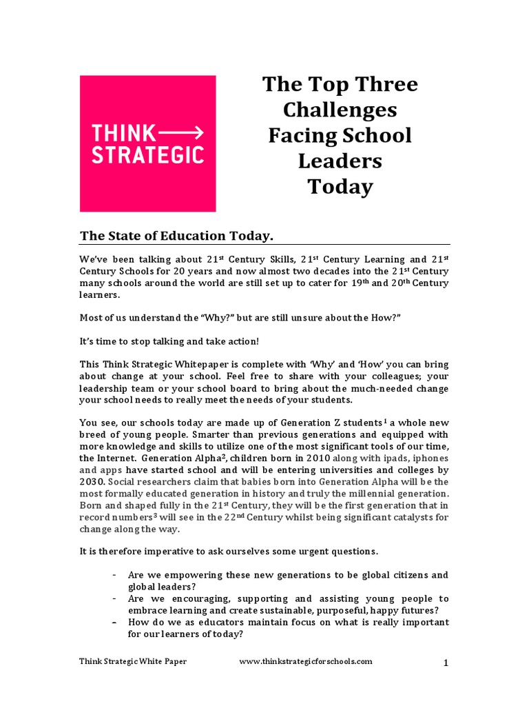 Think Strategic White Paper | PDF | Sustainability | Project Based Learning
