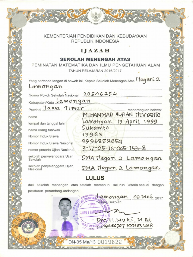 Ijazah Sma | PDF