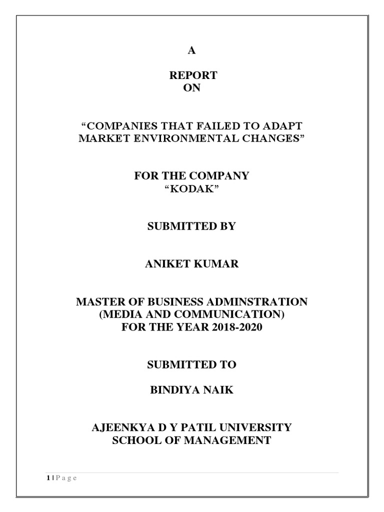 Kodak Report | PDF | Media Technology | Science