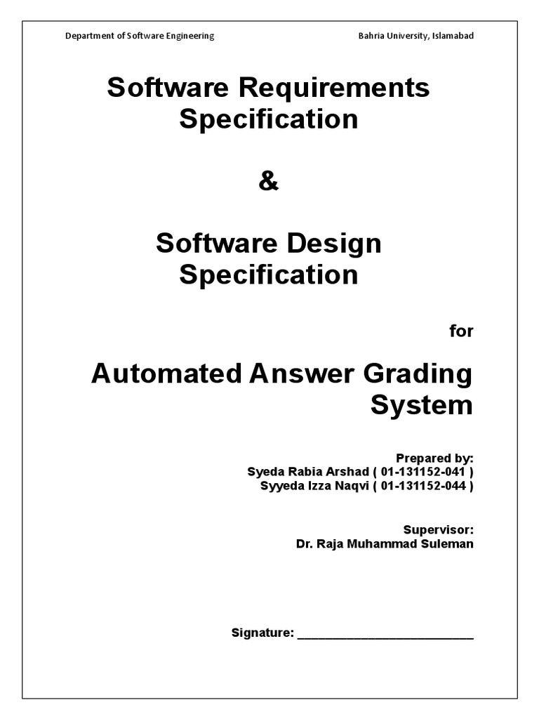 Automated Answer Grading System SRS MSDS PDF | Download Free PDF | Use ...