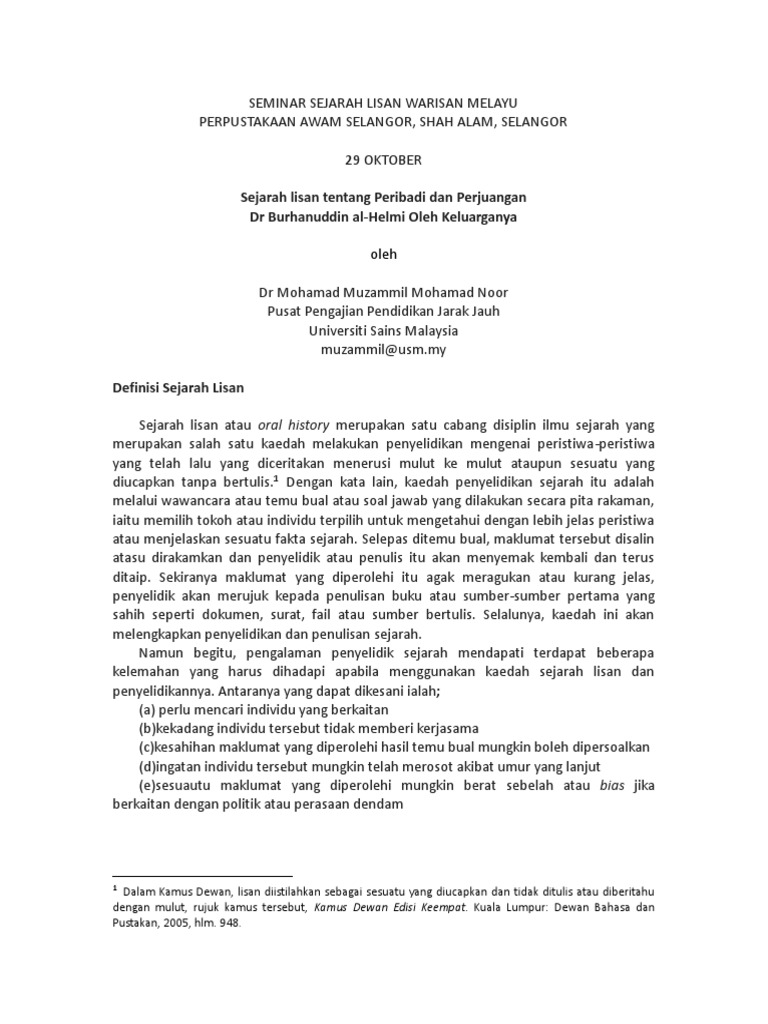 Info Keluarga Burhanuddin Helmi PDF | PDF