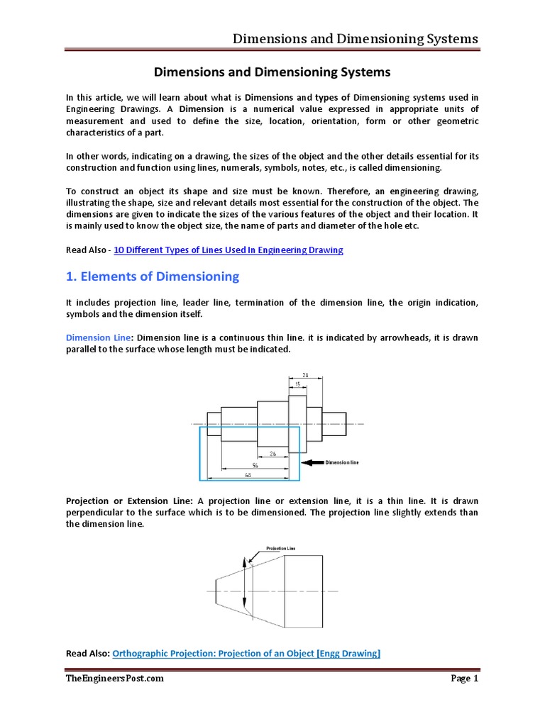 Dimensions and Dimensioning Types | PDF | Dimension | Drawing