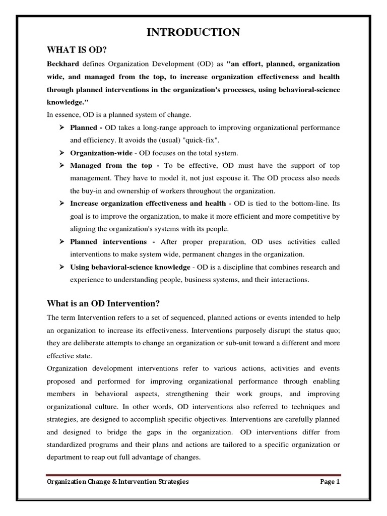 OD Intervention | PDF | Organization Development | Team Building