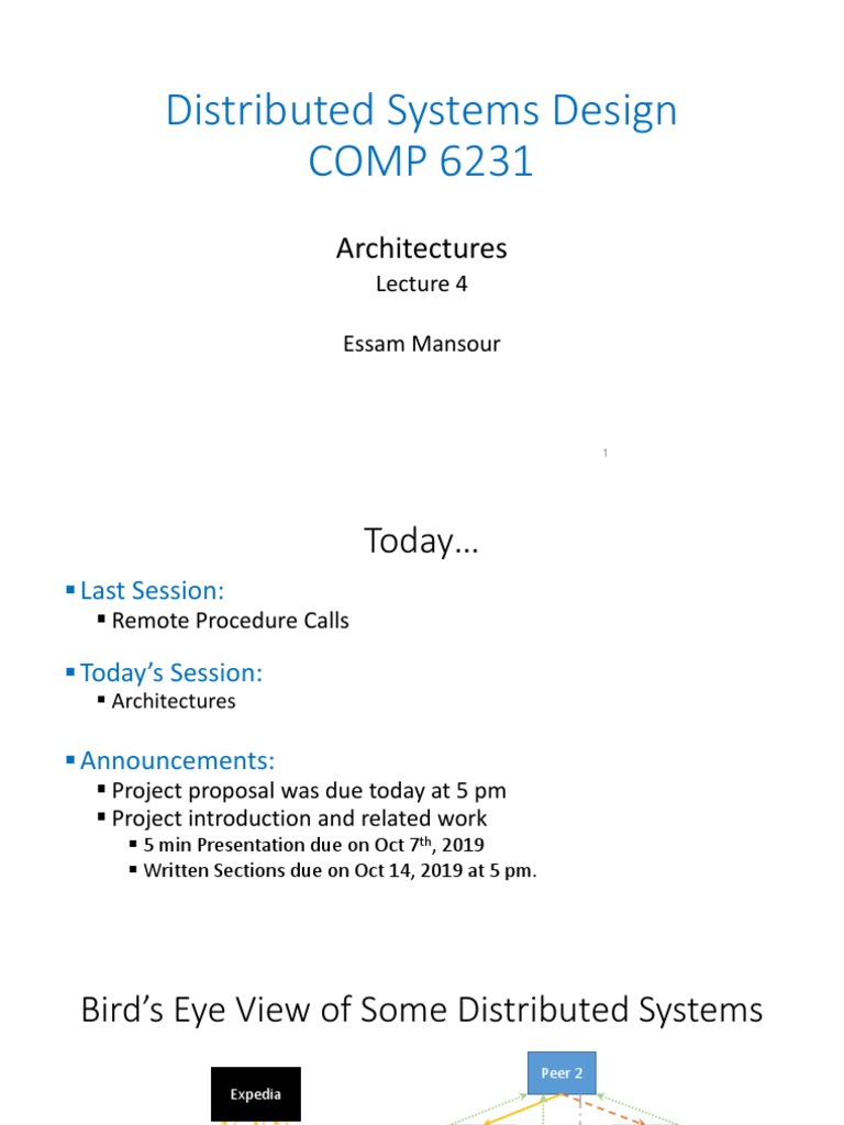 Lecture04 Architectures | PDF | Peer To Peer | Computer Architecture