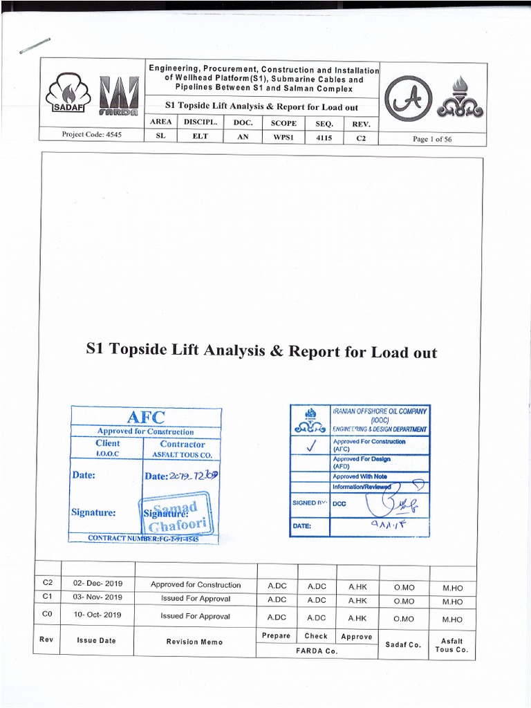 SL-ELT-AN-WPS1-4115-C2-S1 Topside Lift Analysis & Report For Load Out ...