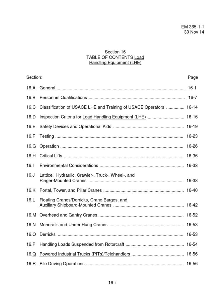 EM 385-1-1 Load Handling Equipment Guide | PDF