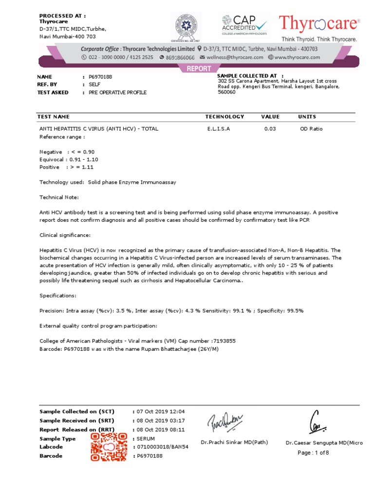 Blood Test PDF | PDF