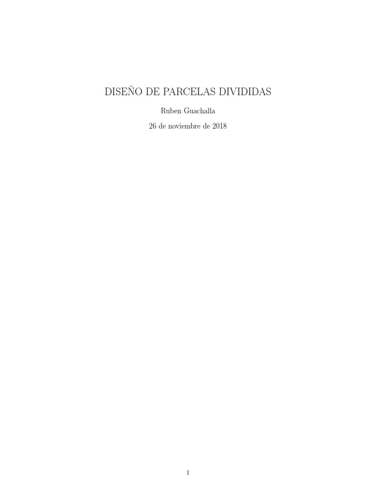 Parcelas Divididas | PDF | Análisis de variación | Diseño de experimentos