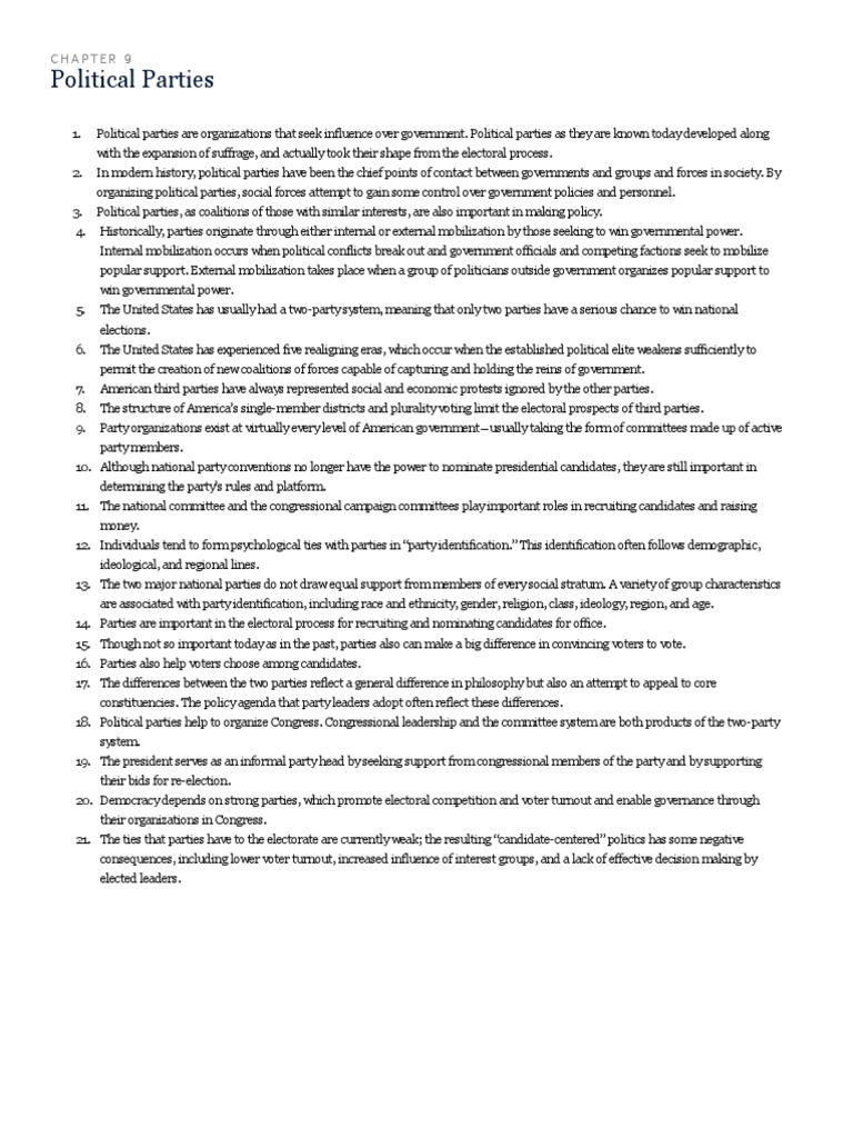 Political Parties in America: Functions, Structures, and the Two-Party ...