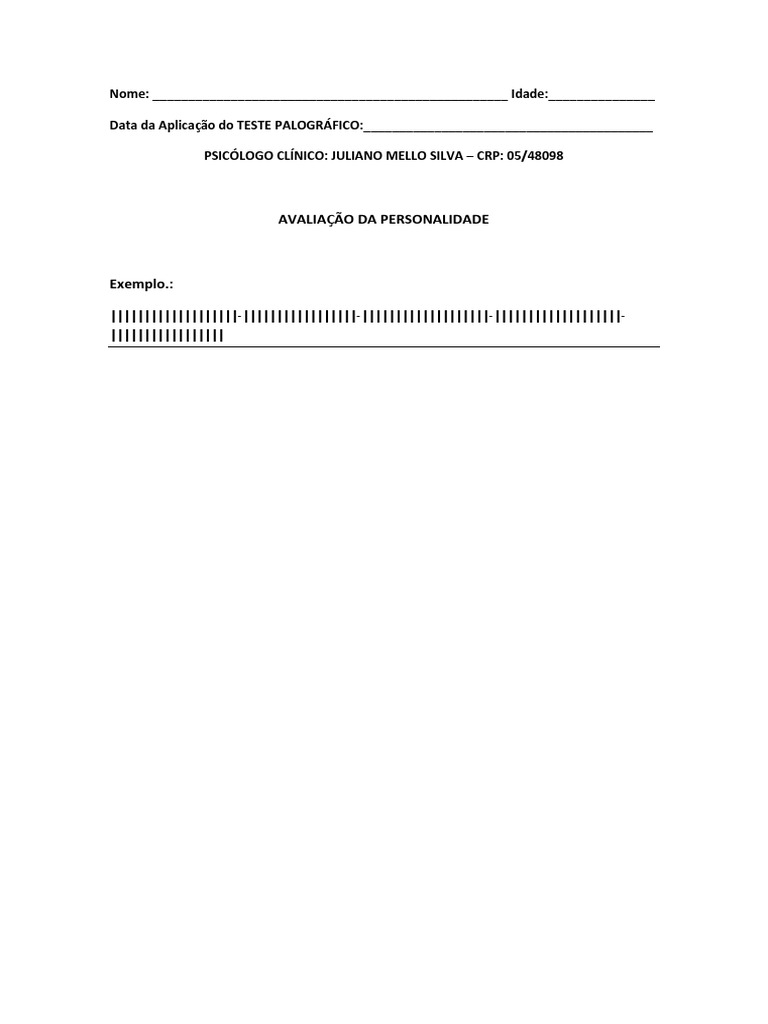 Teste Palografico Imprimir | PDF