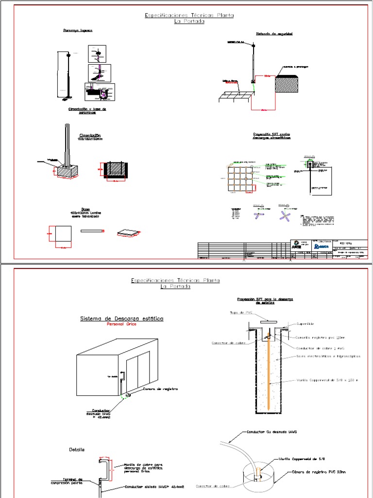 Planos Pararrayos La Portada | PDF | Electricidad Atmosférica | Relámpago