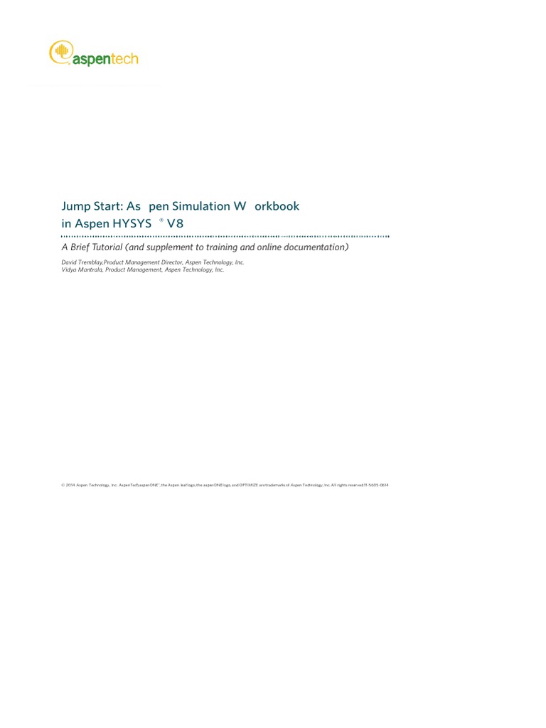 Aspen Simulation Workbook | PDF | Microsoft Excel | Worksheet