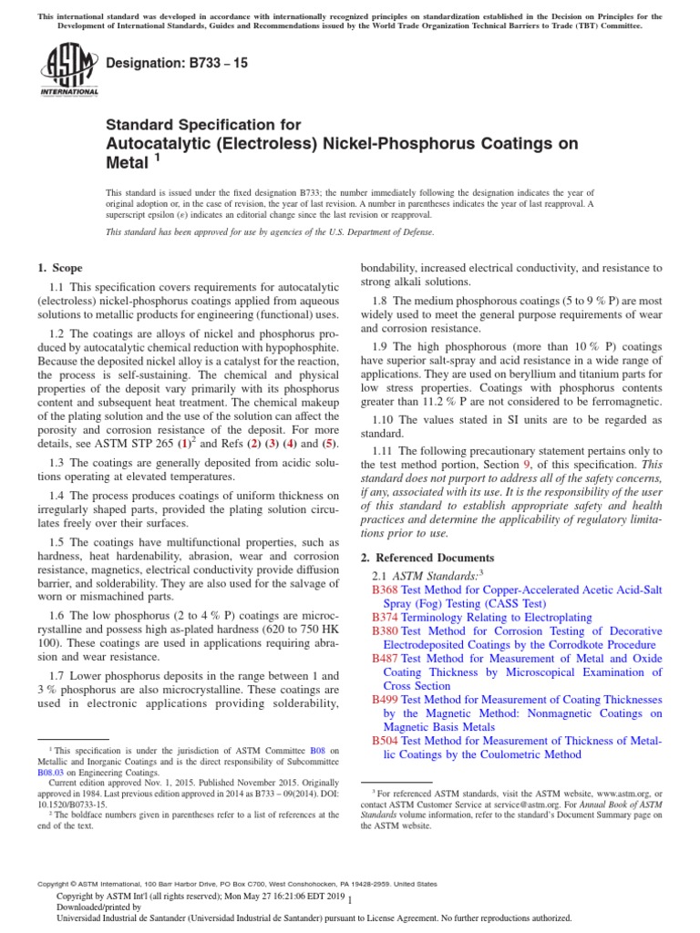 Norma ASTM B733 | PDF | Heat Treating | Wear