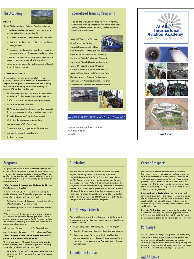 AAIAA Brochure | PDF | Diploma | Aircraft