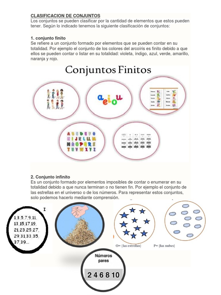 Clasificacion de Conjuntos | PDF | Conjunto (Matemáticas) | Conceptos ...