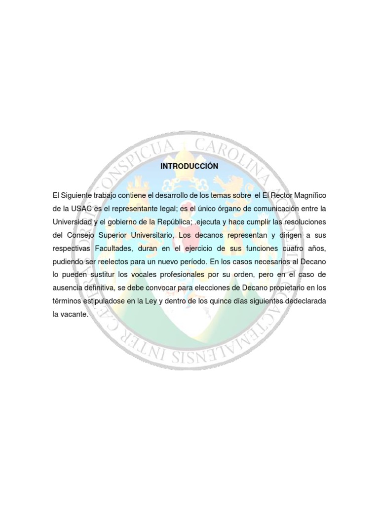 Funciones y Periodo del Rector USAC | PDF | Universidad | Guatemala