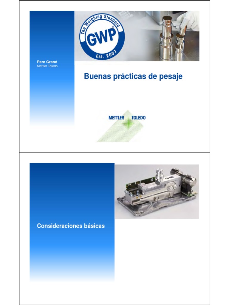 Buenas Practicas de Pesaje PDF | PDF | Calibración | Metrología