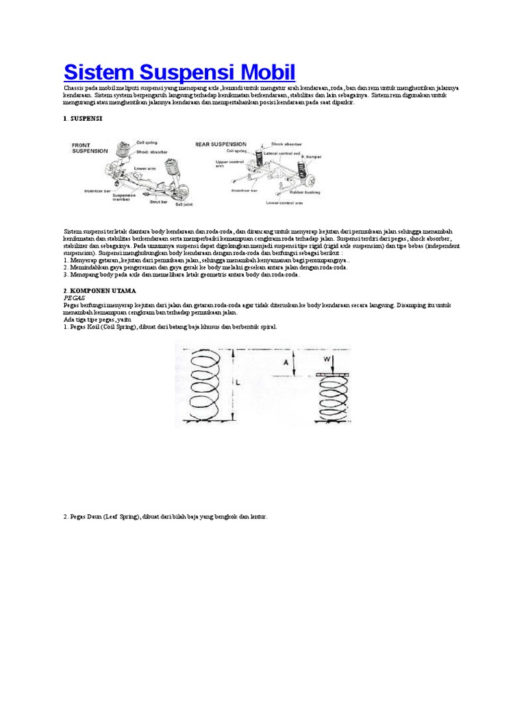 Sistem Suspensi Mobil | PDF